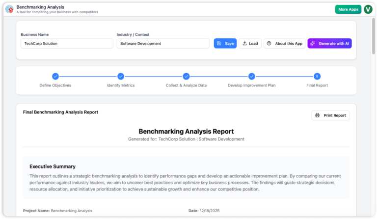 Free Benchmarking Analysis Tool | Visual Paradigm Online