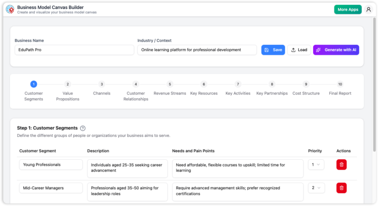 Free Business Model Canvas Builder | Intuitive Tool