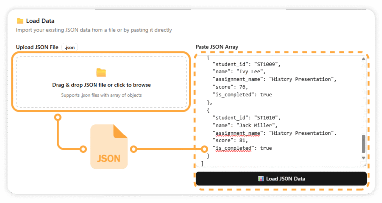 Student Gradebook Management Example | AI JSON CRUD Table Maker ...