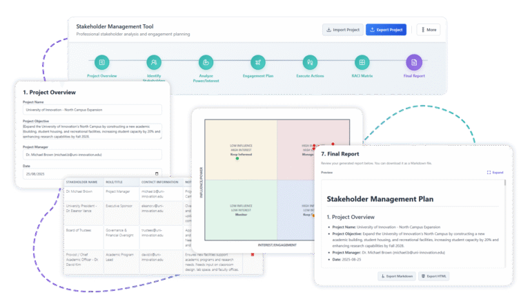 Free Stakeholder Management Tool | Professional Analysis & Planning with AI