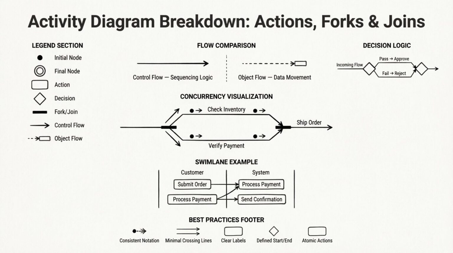 Activity Diagram Breakdown: Actions, Forks & Joins 🎯