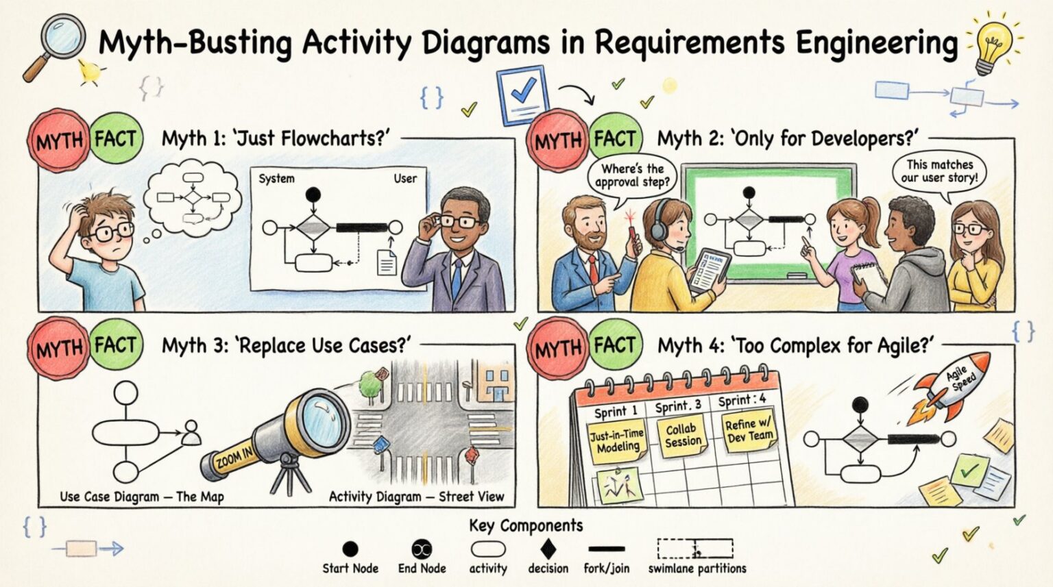 Myth-Busting Activity Diagrams: Facts in Requirements Engineering 📊