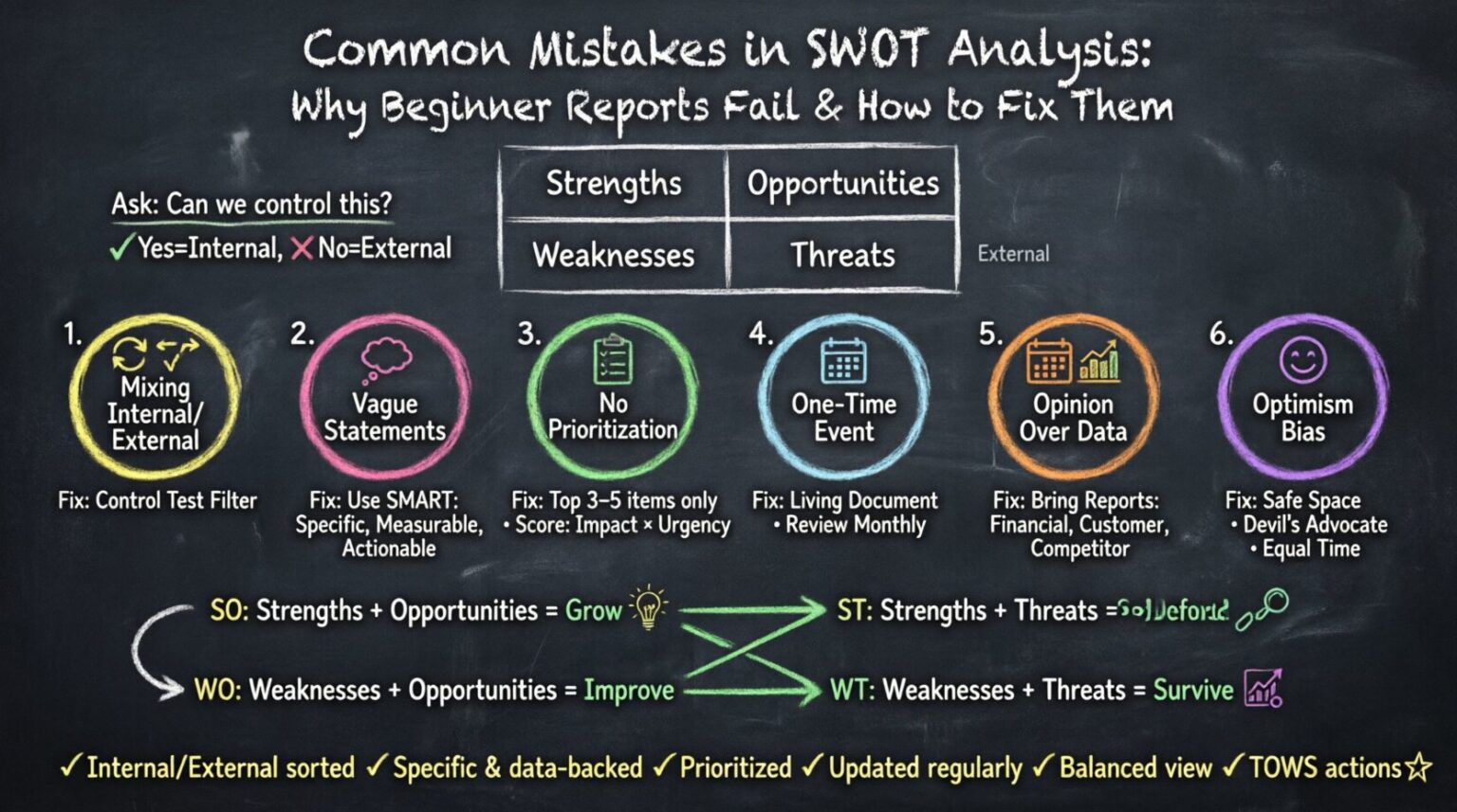 Common SWOT Analysis Mistakes & Fixes 🛠️